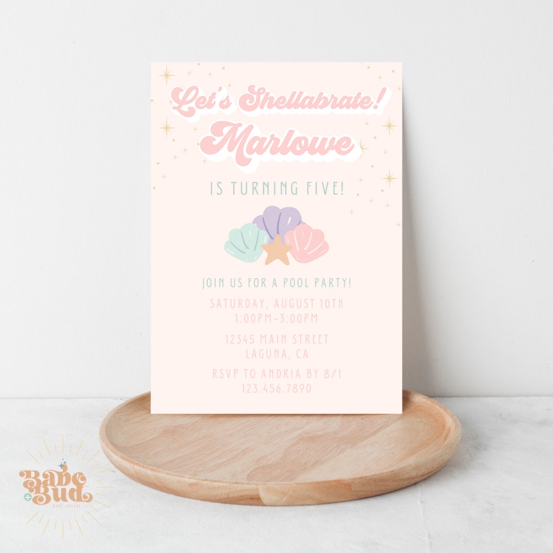 Digital File Shellabrate Shells Digital Girl Birthday - Etsy