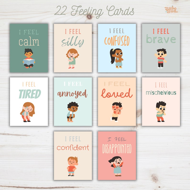 Feelings Cards INSTANT DIGITAL DOWNLOAD Emotions, Montessori, Education ...