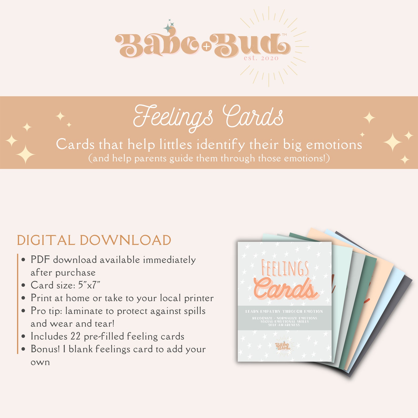 Feelings Cards INSTANT DIGITAL DOWNLOAD Emotions - Etsy