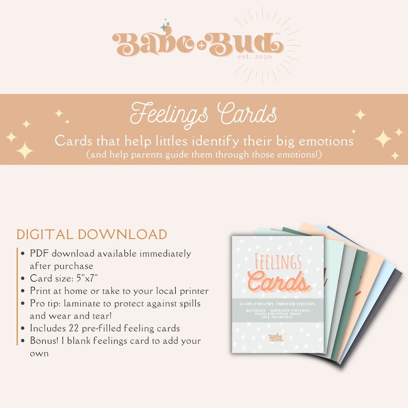 Feelings Cards - INSTANT DIGITAL DOWNLOAD | Emotions, Montessori ...