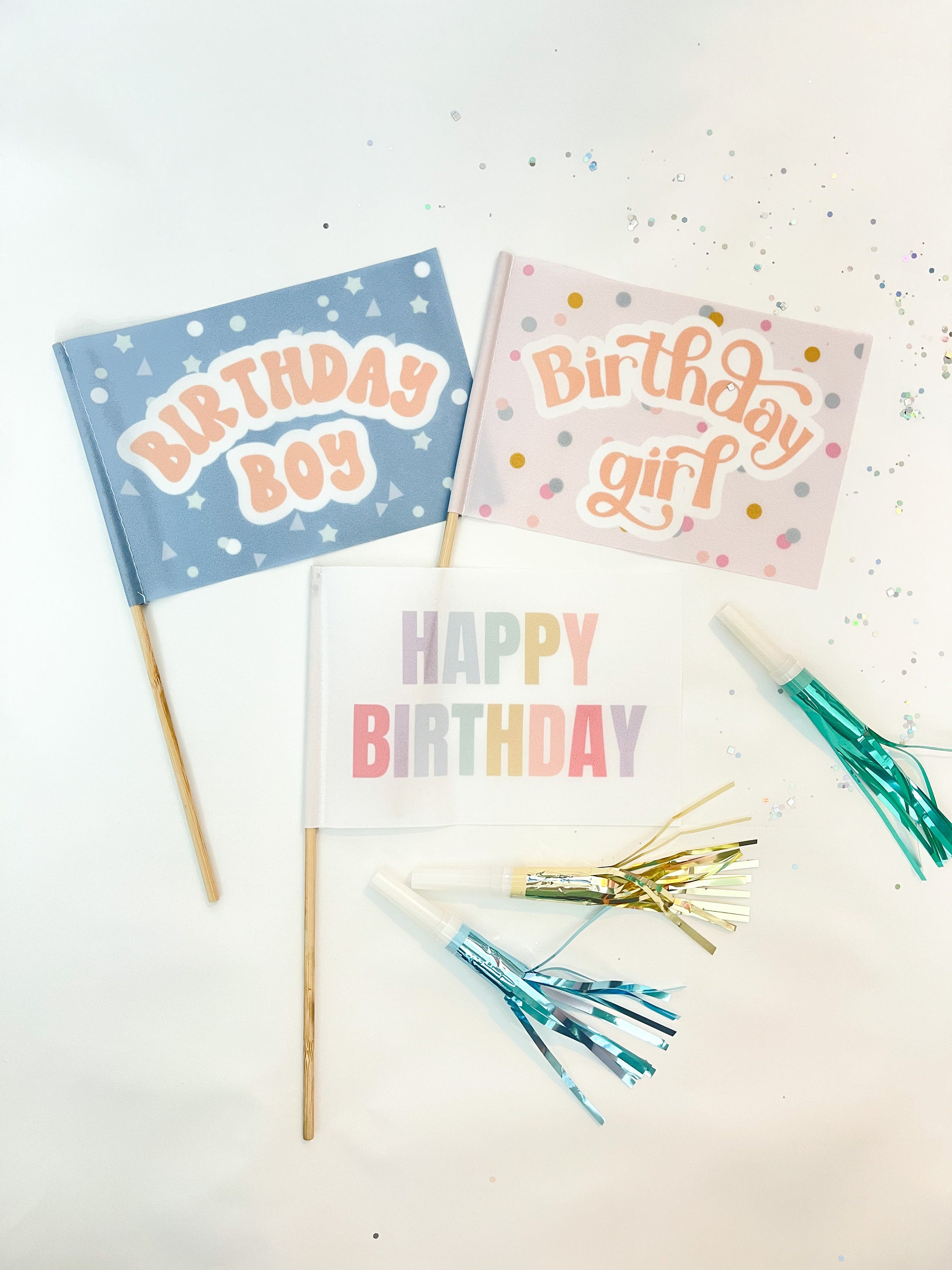 Happy Birthday Hand Flag | Birthday Celebration, Birthday Decor, Party ...