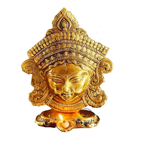 Art & Collectibles Figurines Brass Goddess maa durga maa divine face ...