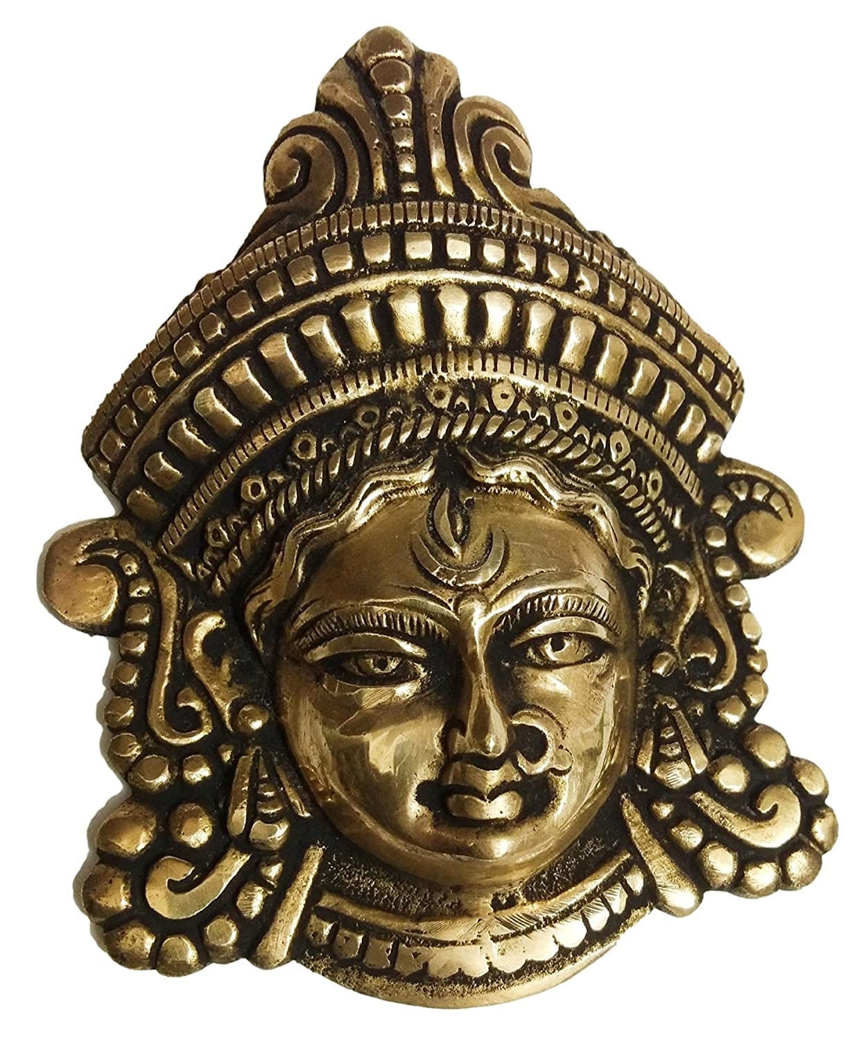 Art & Collectibles Figurines Brass Goddess maa durga maa divine face ...