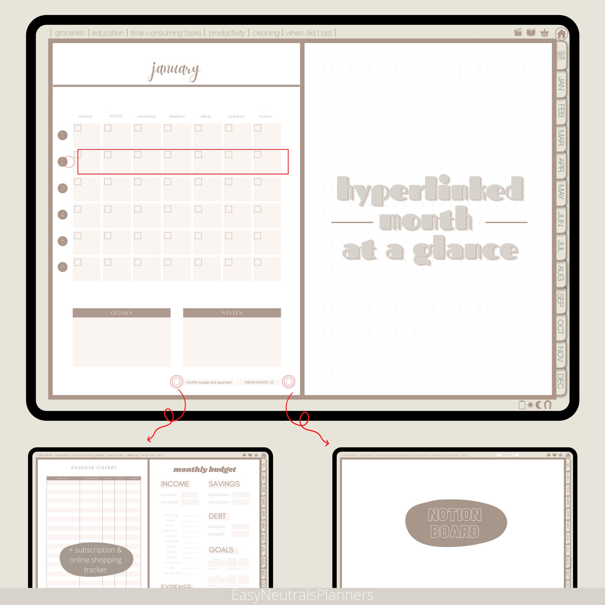 Ultimate UNDATED Any Year Digital Planner Monthly Weekly - Etsy