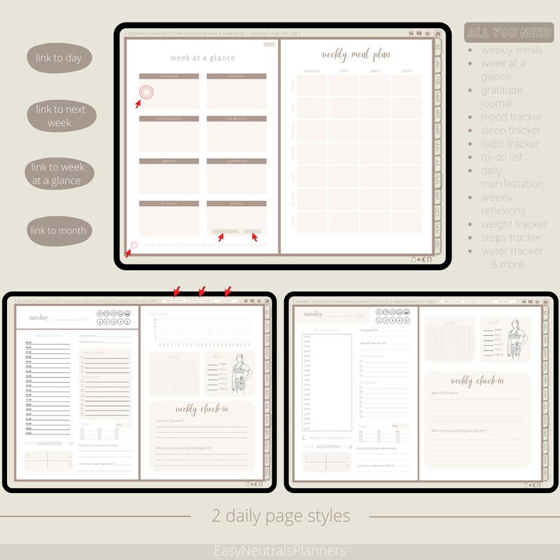 Ultimate UNDATED Any Year Digital Planner Monthly Weekly - Etsy