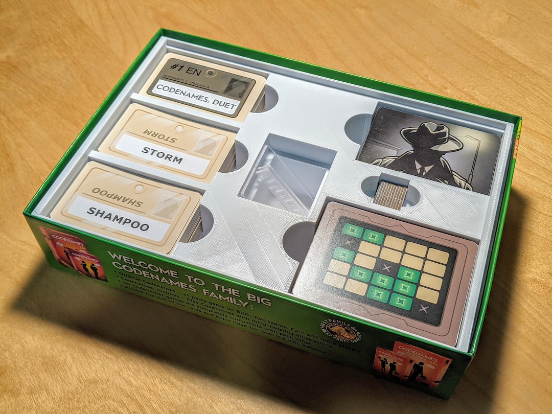 Codenames Duet Insert 3D Printed Card Game Box Organizer - Etsy