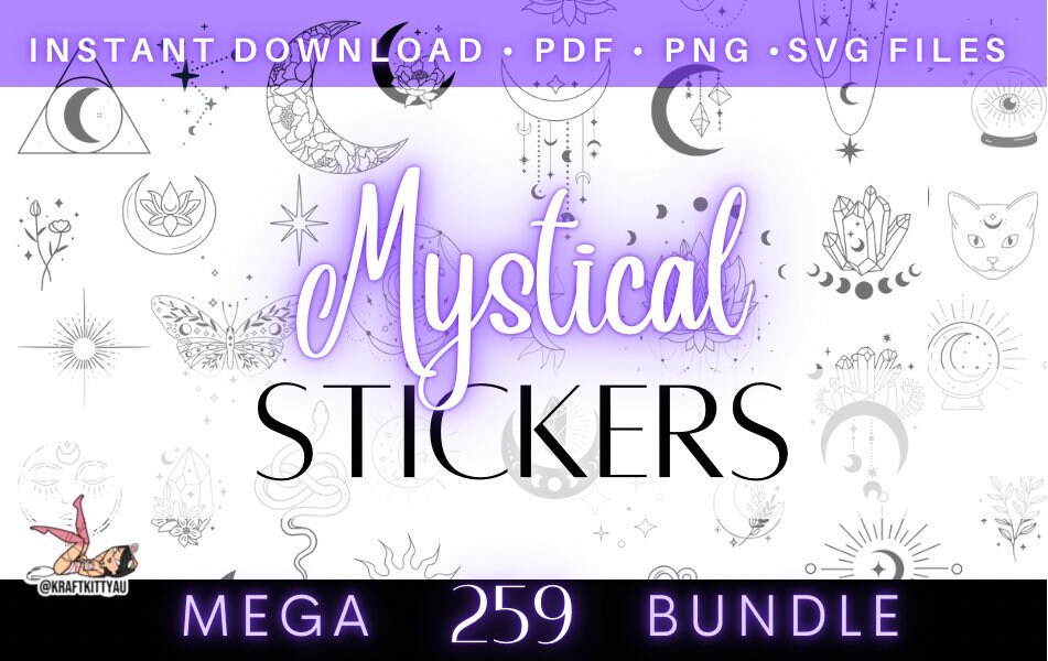 Mystical Sticker Mega Bundle Value Pack Print and Cut - Etsy