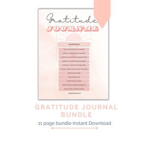 Gratitude Journal Printable Pack - 11 Pages of Daily, Weekly, & Monthly ...