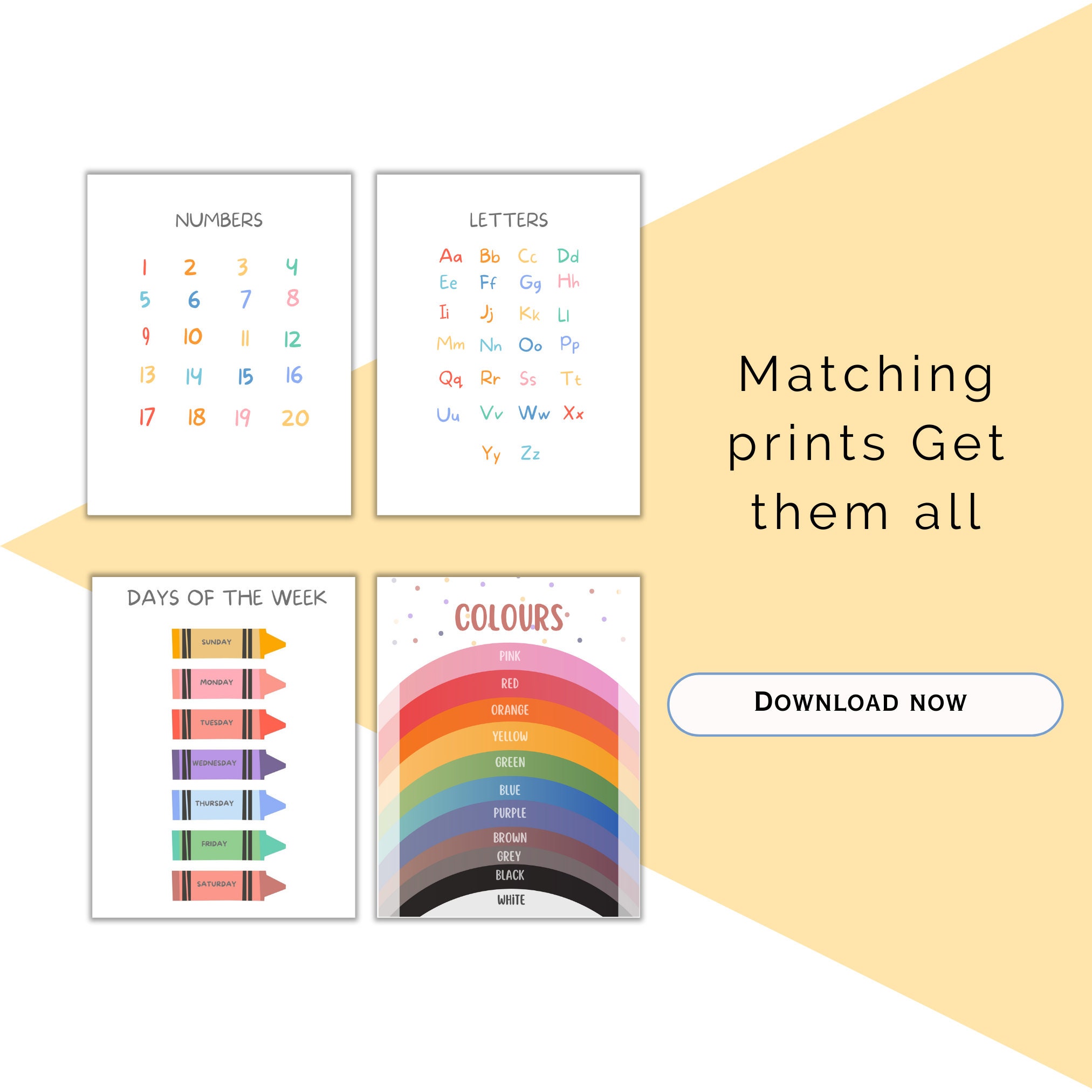 Rainbow Months of the Year Poster, Printable Wall Art, Rainbow ...