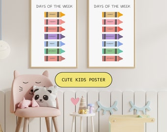 BOHO Days of the Week Poster Monday-sunday Homeschool Days of the Week ...