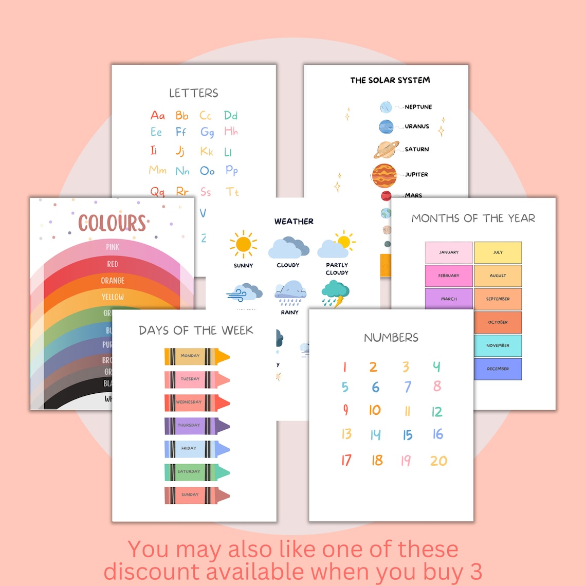 Colorful Rainbow Classroom Poster Bundle set of 10 Elementary ...