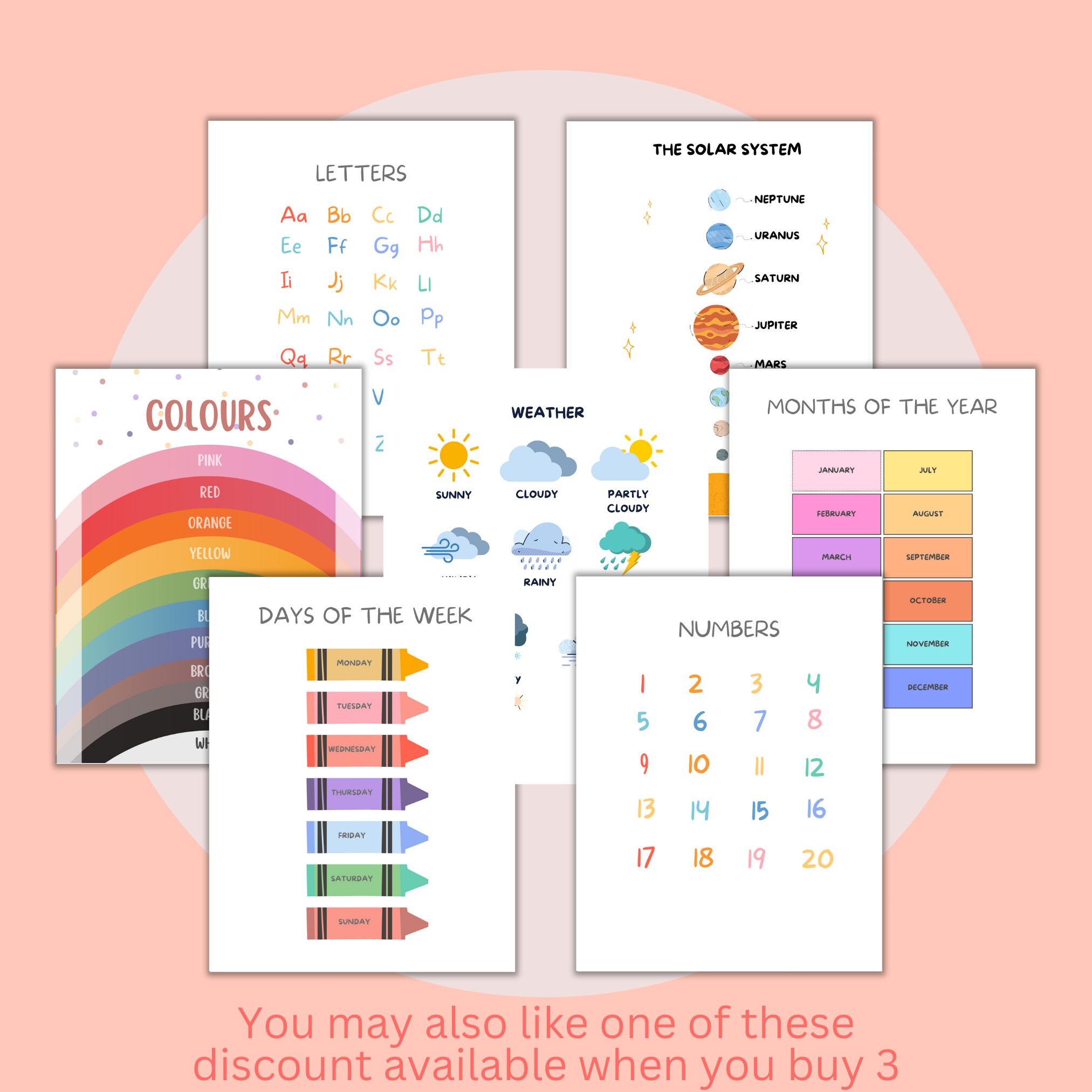Colorful Rainbow Classroom Poster Bundle Set of 10! Elementary ...