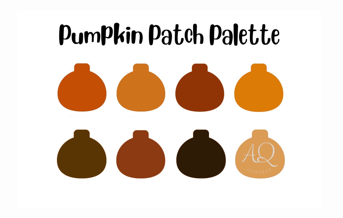 Pumpkin Patch Color Palette PNG With Hex Codes - Etsy
