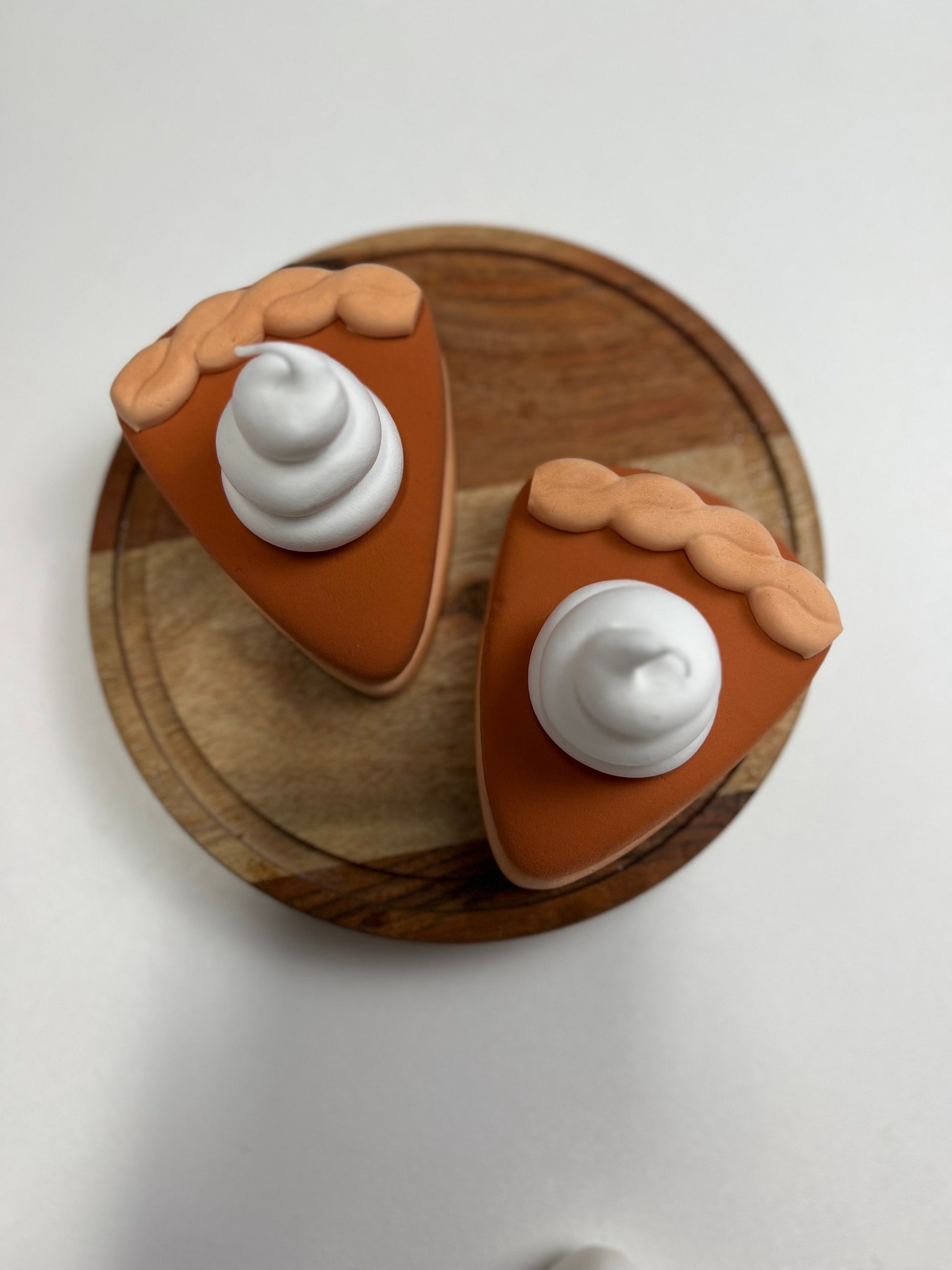 Set of 2 Fake Pumpkin Pie Slice Cookies for Tiered Trays , Displays ...
