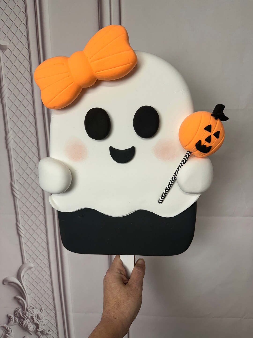Jumbo Ghost Popsicle , for Wreaths, Halloween Decor, and Holiday Trees ...