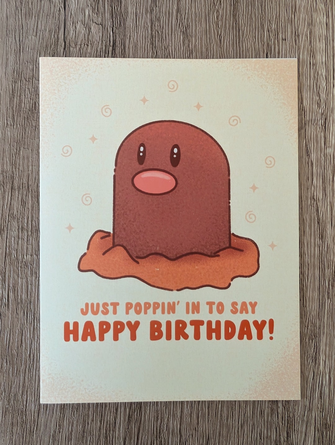 Diglett Popping in to Say Happy Birthday - Greeting Card - Cute - Etsy