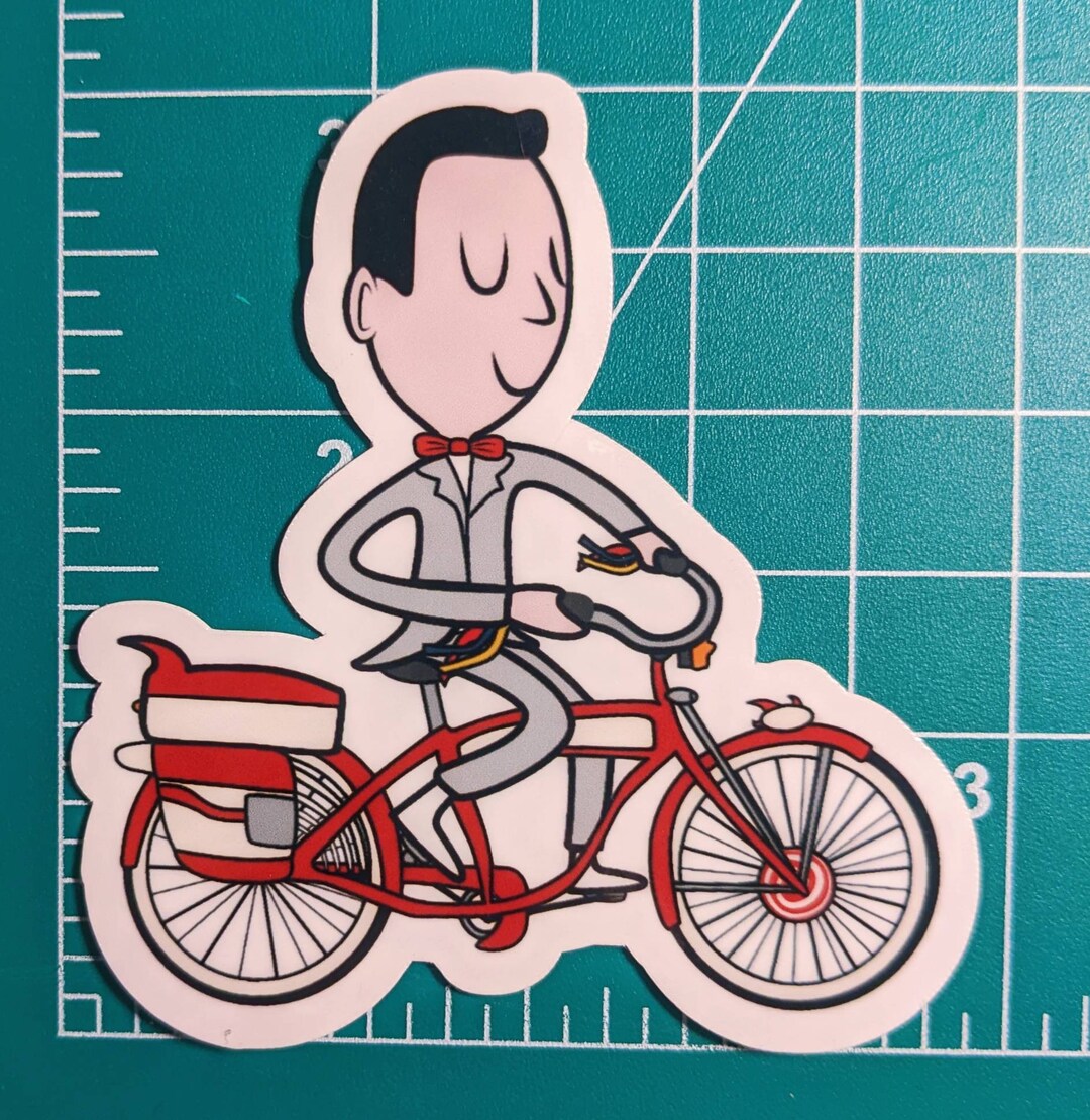 Pee-wee's Bike - Cute Vinyl Laminate Sticker - Etsy