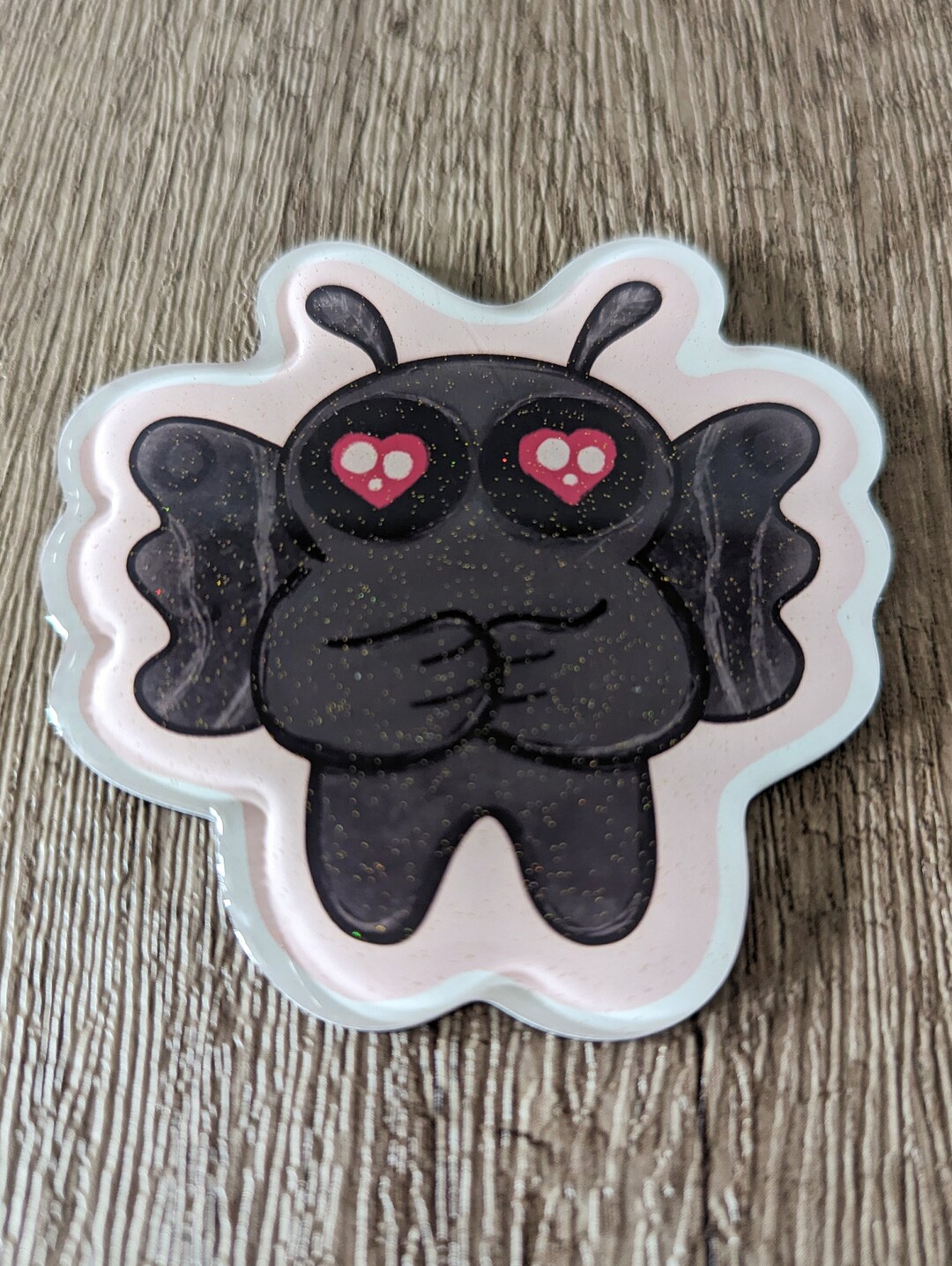 Mothman Loves You - Cute Glitter Cryptid Cryptozoology Epoxy Acrylic ...
