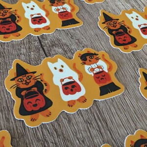 Trick or Treat - Cute Spooky Halloween Cat Vinyl Sticker - Etsy