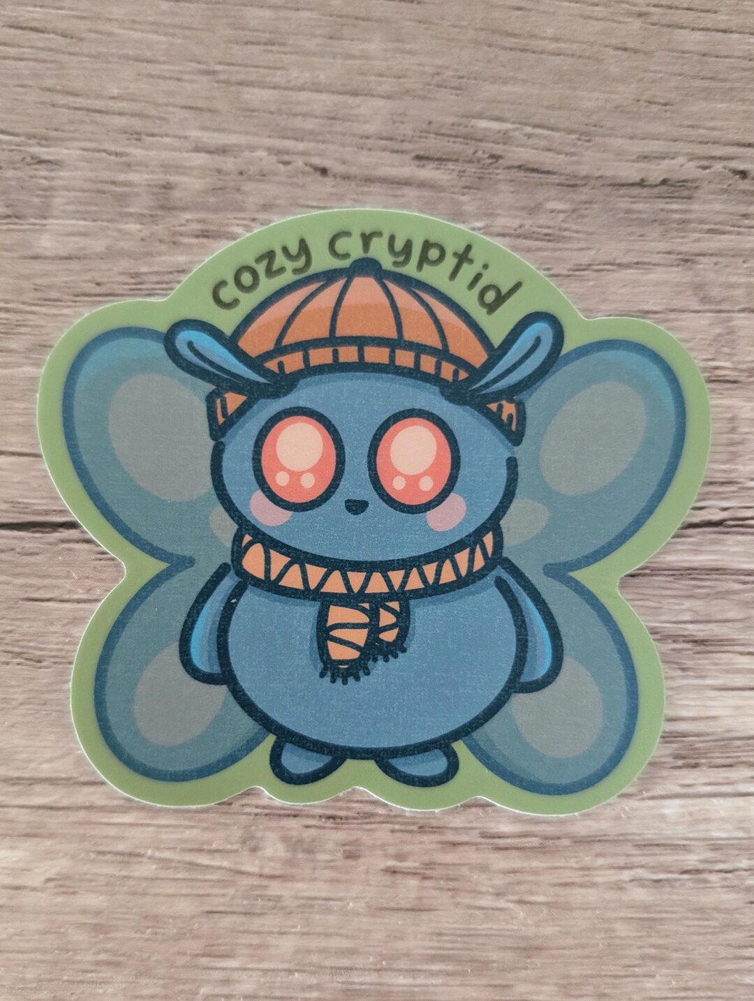 Cozy Cryptid - Cute Mothman Cryptid Vinyl Laminate Sticker - Etsy