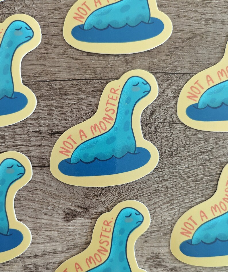 Not A Monster - Loch Ness Nessy Cryptid Vinyl Laminate Sticker - Etsy