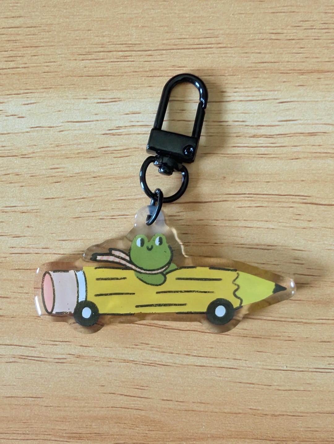 Frog in a Pencil Car - Cute Richard Scarry Inspired Epoxy Acrylic Charm ...