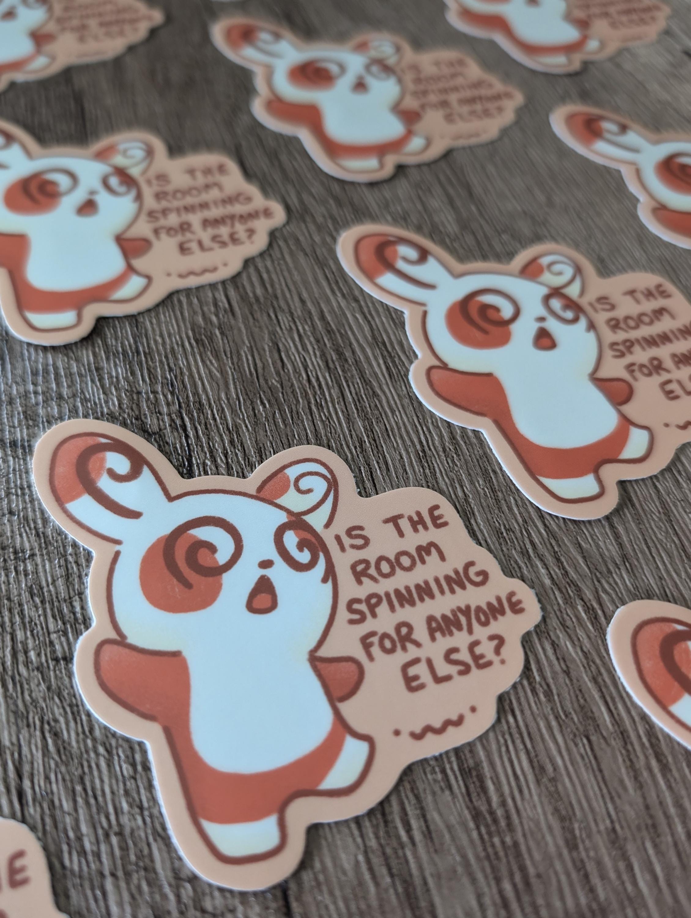 Is the Room Spinning? - Spinda Vertigo - Vinyl Laminate Sticker - Etsy
