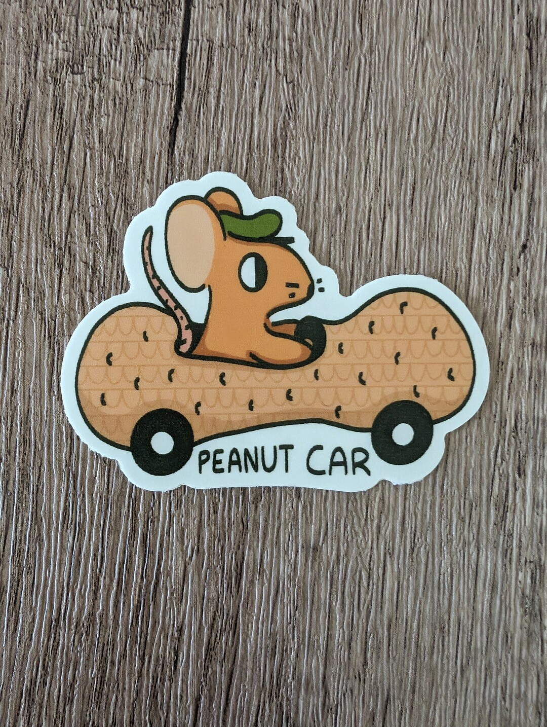 Mouse in a Peanut Car - Cute Richard Scarry Inspired Vinyl Sticker - Etsy