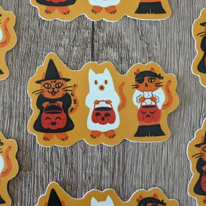 Trick or Treat - Cute Spooky Halloween Cat Vinyl Sticker - Etsy