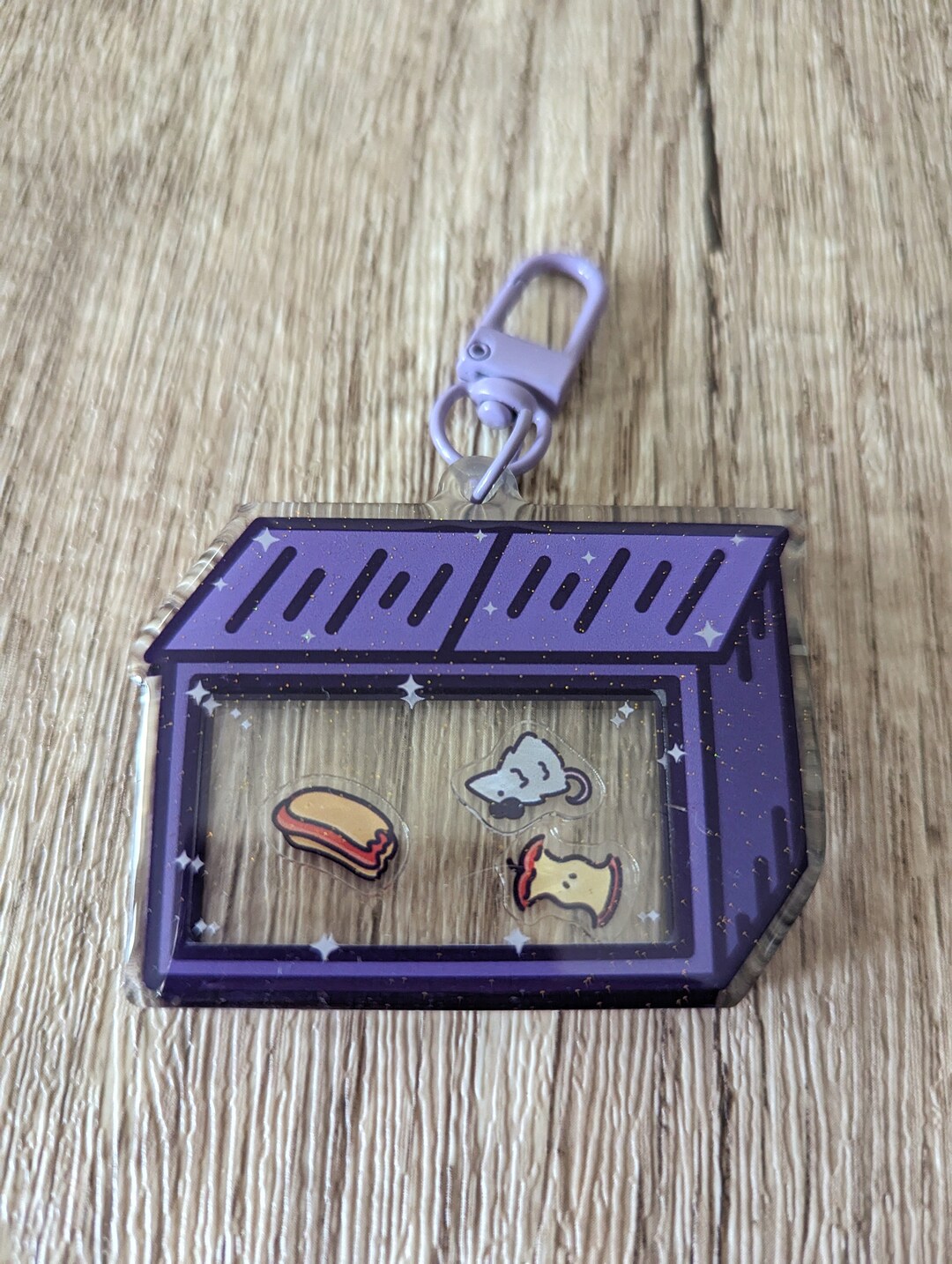 Dumpy Cute - Kawaii Glitter Garbage Epoxy Acrylic Shaker Keychain Charm ...