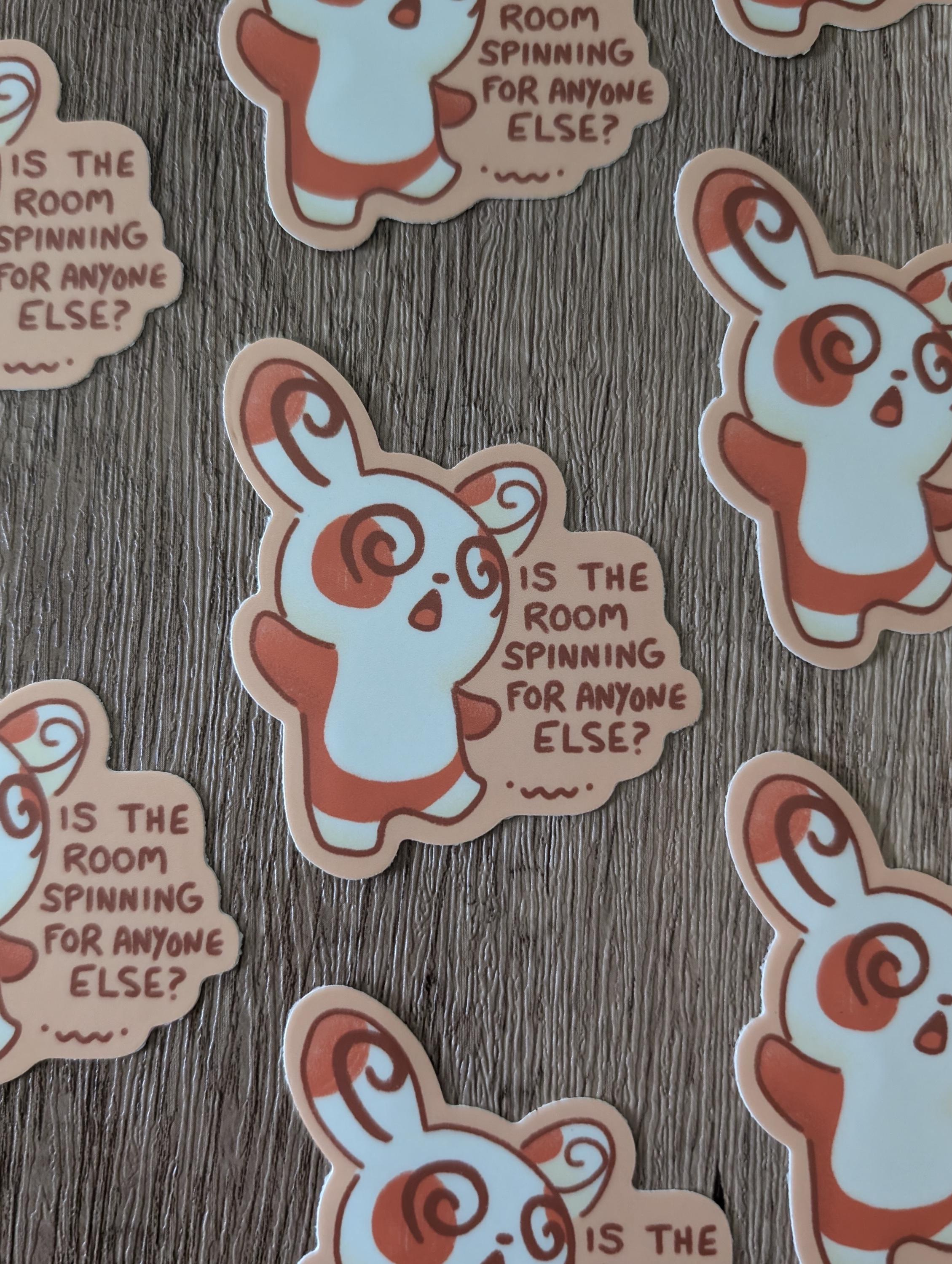 Is the Room Spinning? - Spinda Vertigo - Vinyl Laminate Sticker - Etsy