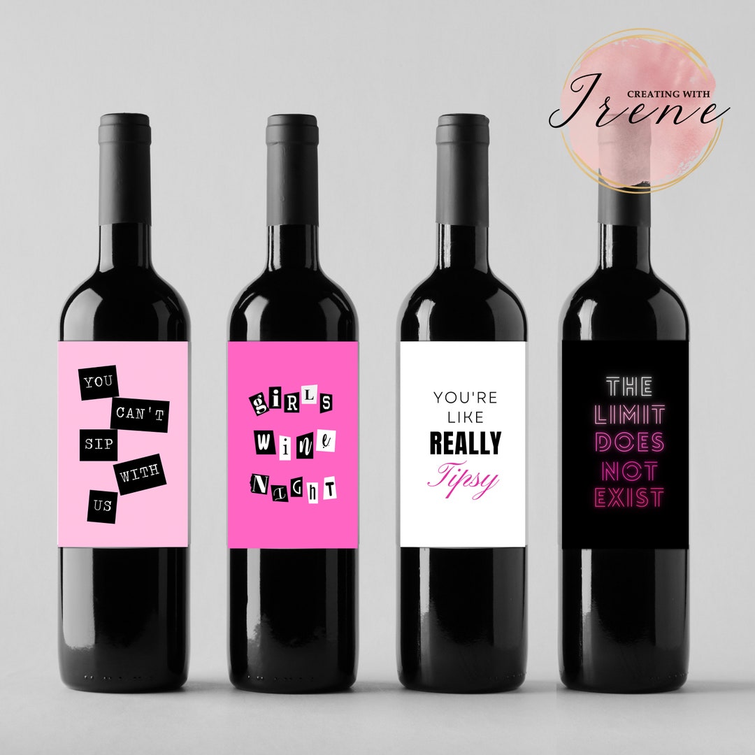 Mean Girls Wine Labels | 4 PRINTABLE Wine Bottle Labels | Instant ...