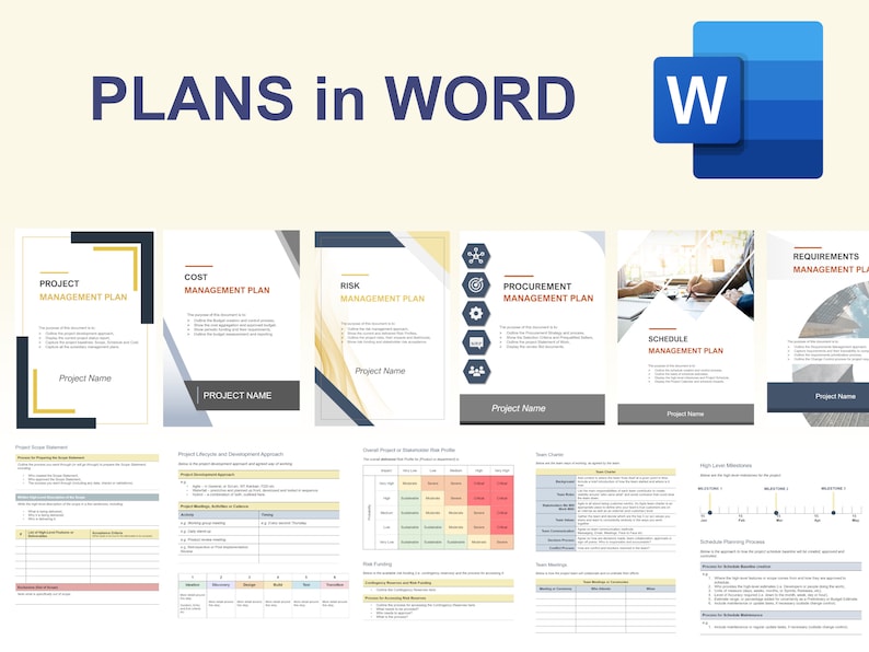 Project Management Plan Templates: Word & Powerpoint (14+) - Etsy