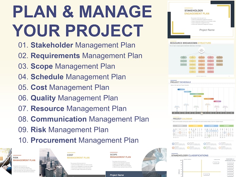 Project Management Plan Templates: Word & Powerpoint (14+) - Etsy