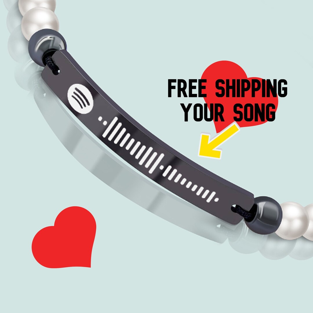 Custom Scannable Music Code Bracelet With Beads Personalized - Etsy