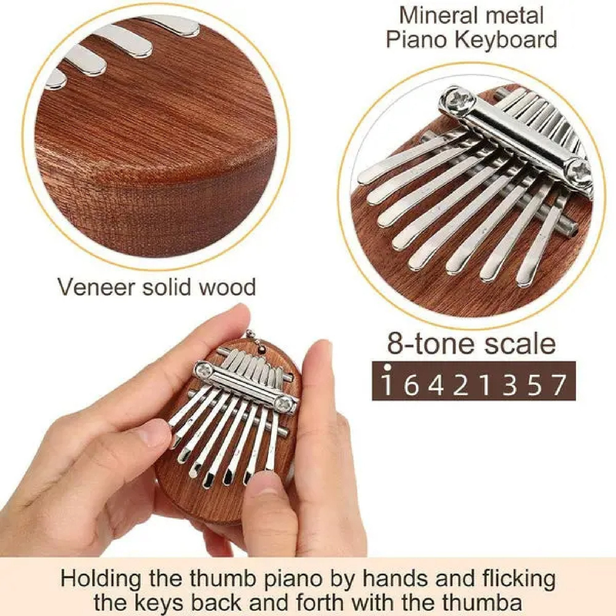 Custom 8 Keys Mini Kalimba Thumb With Name and Date Custom - Etsy