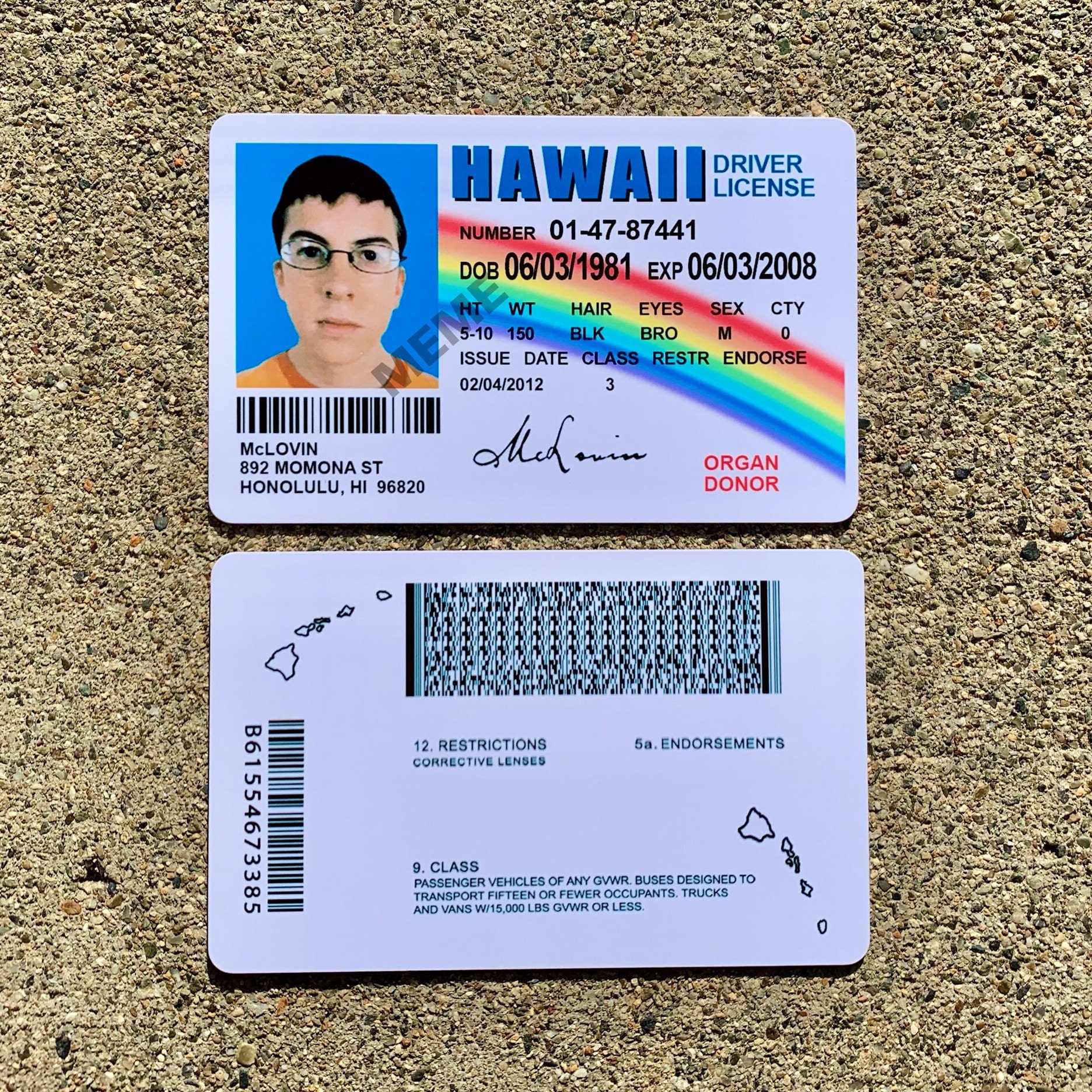 Signs Fun NMLID McLovin Id License s Driver s License 2 Ubicaciondepersonas cdmx gob mx