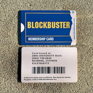 Blockbuster Membership Card - Customizable Details With Name or Photo ...