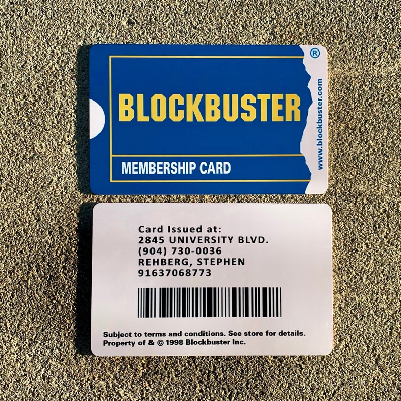Blockbuster Membership Card Customizable Details With Name - Etsy