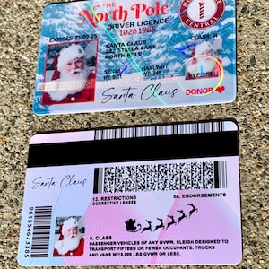 The Official Santa Claus License for Christmas - Hard Card- REALISTIC ...