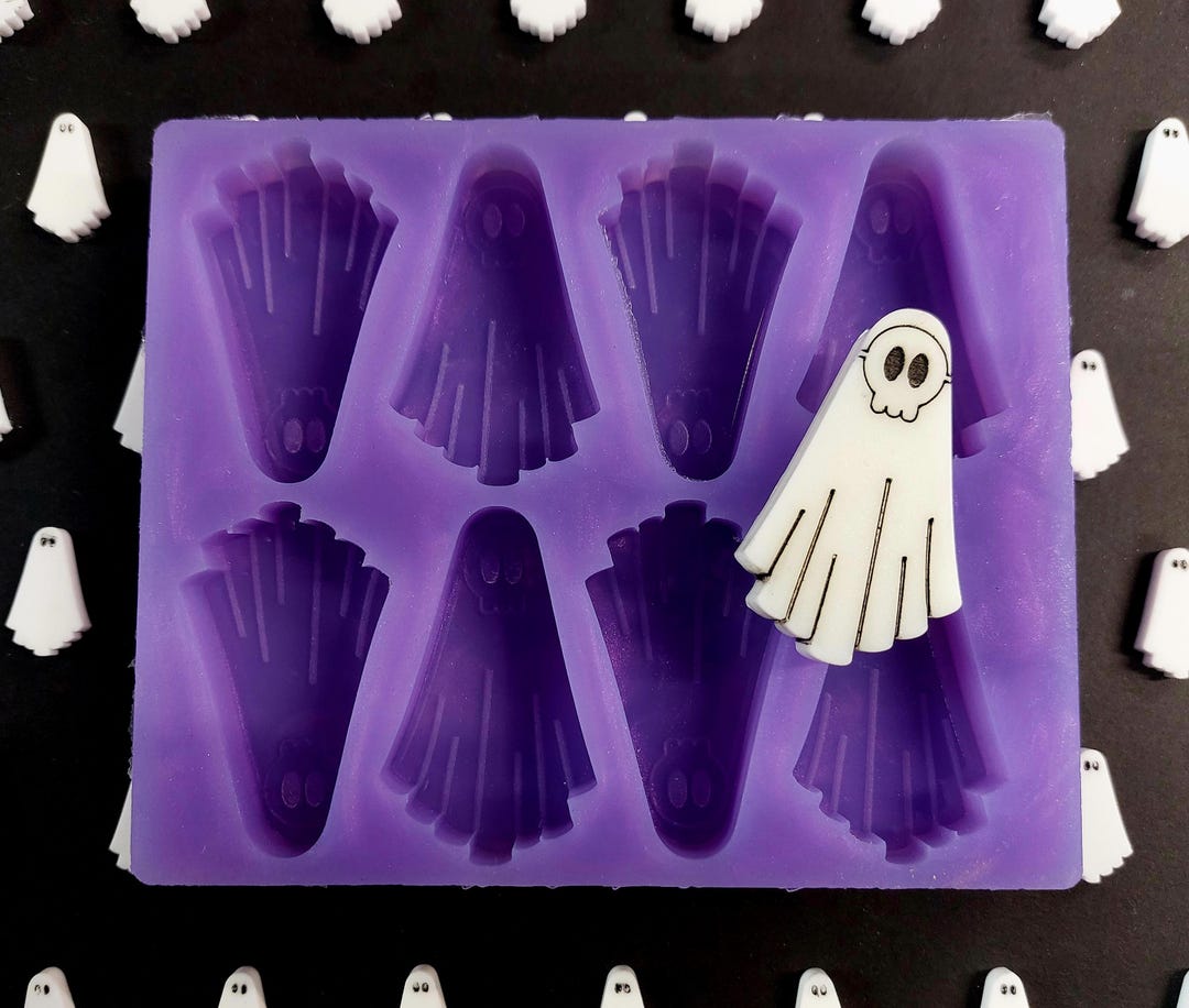 Skeleton Mask Ghost 8 Cell Silicone Mould (HB SIZE) for Wax Resin Soap ...