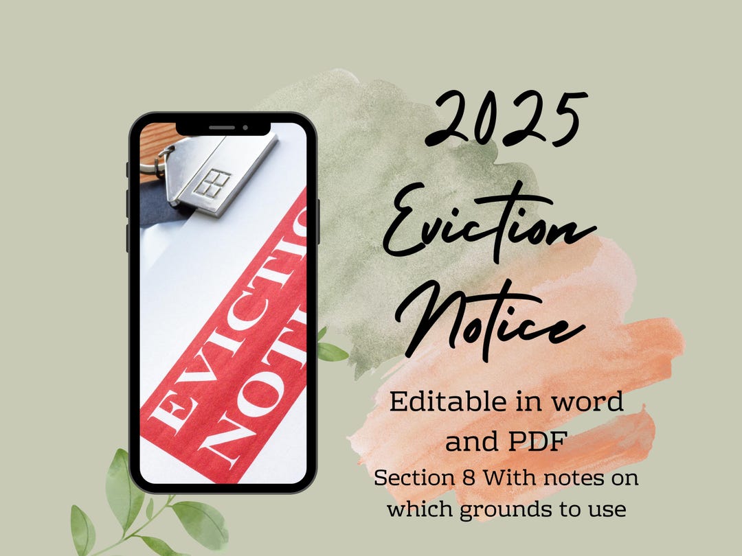 Section 8 Eviction Notice, With Government Notes on How to Fill In - Etsy