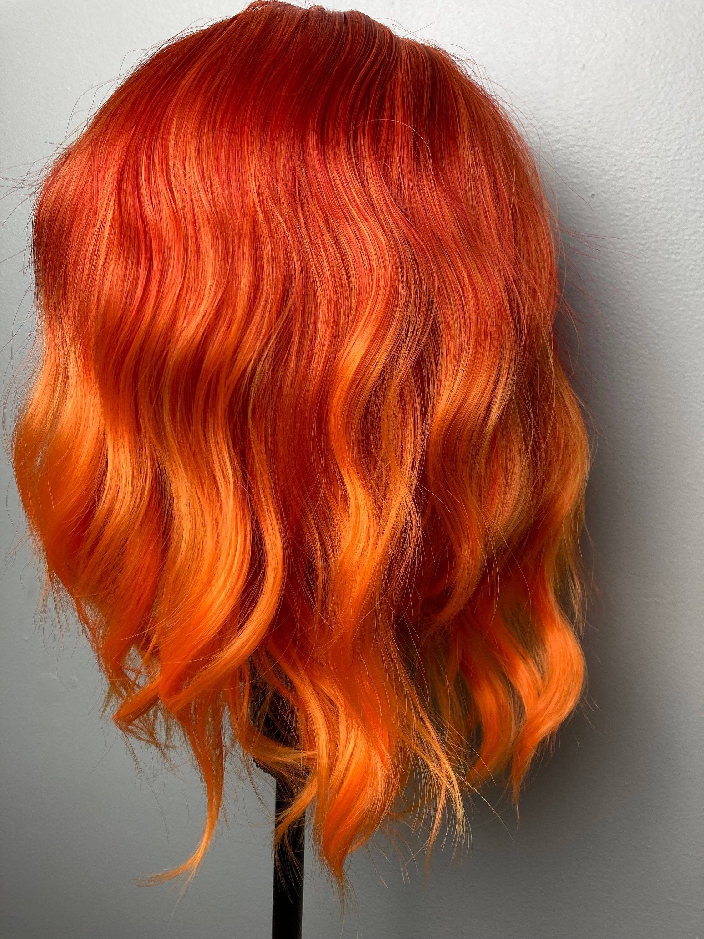 Orange Wigs Anime Wigs Short Bob Wig short Wavy Wig Curly Ombre Wigs ...