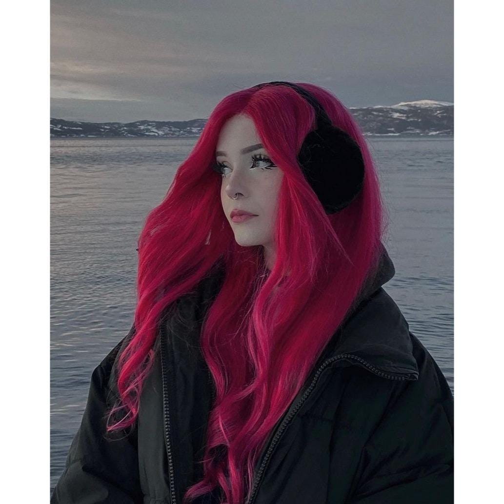 Dark pink wig store