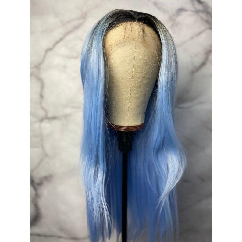 Blue and Black Lace Front Wig,lace Front Wig,cosplay Wig,costume Wig ...