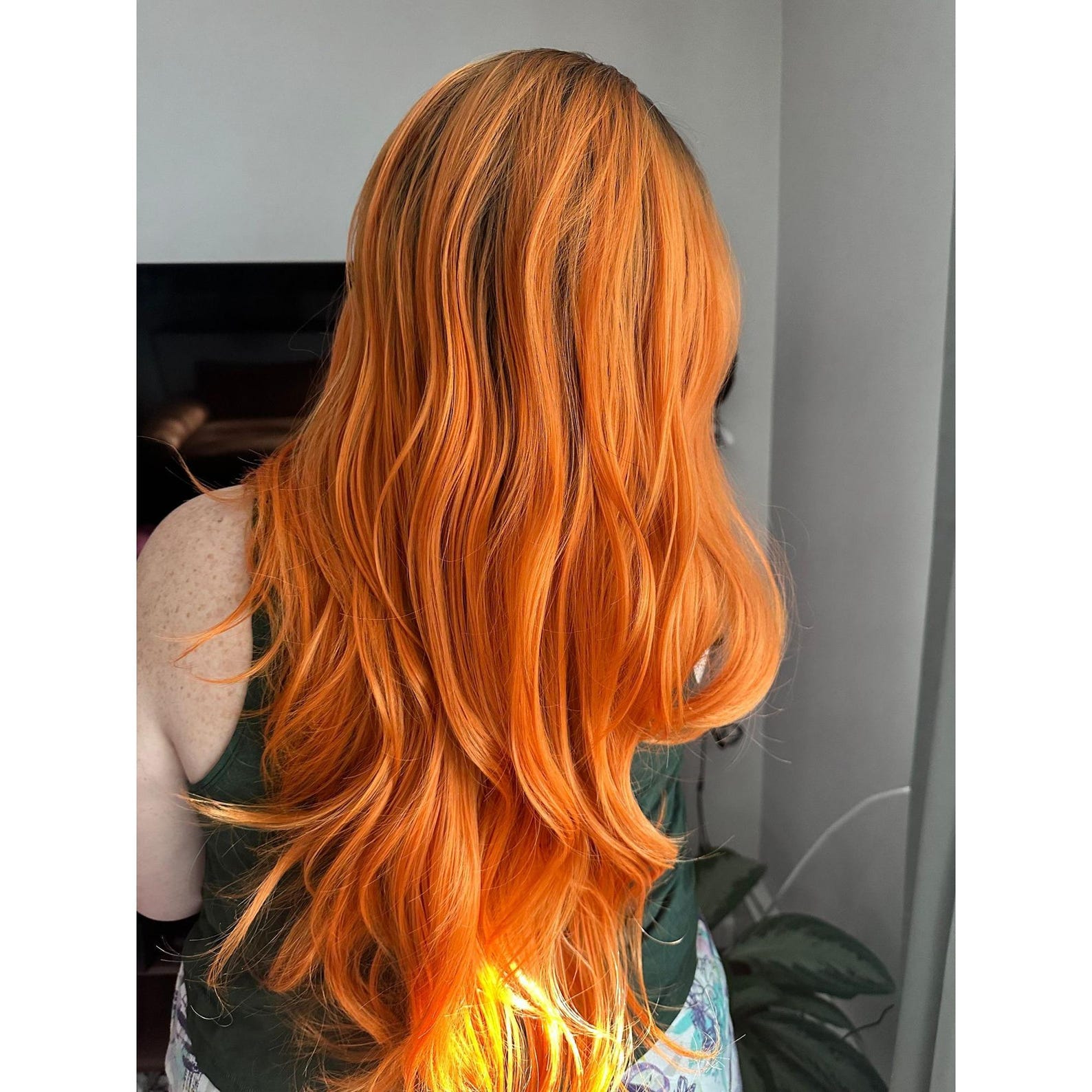 Black Rooted Cooper Orange Wig,orange and Black Wig,orange Wig With ...