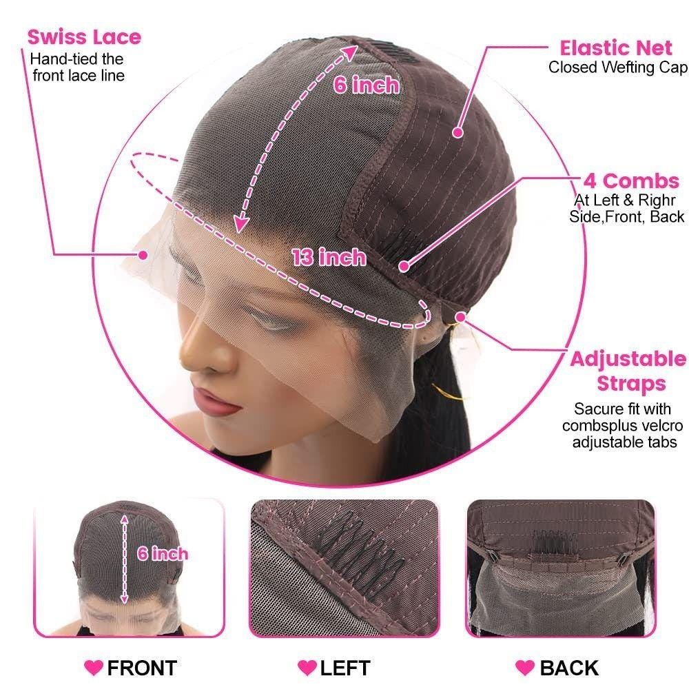 30 Inch Hair Wig,straight Human Hair Wigs,13x6 HD Lace Front Wigs ...