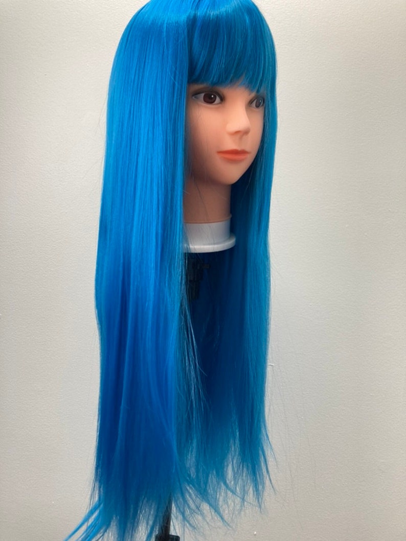 Blue Wig,blue Wig With Bangs,long Blue Green Wig,light Blue Wig,teal ...
