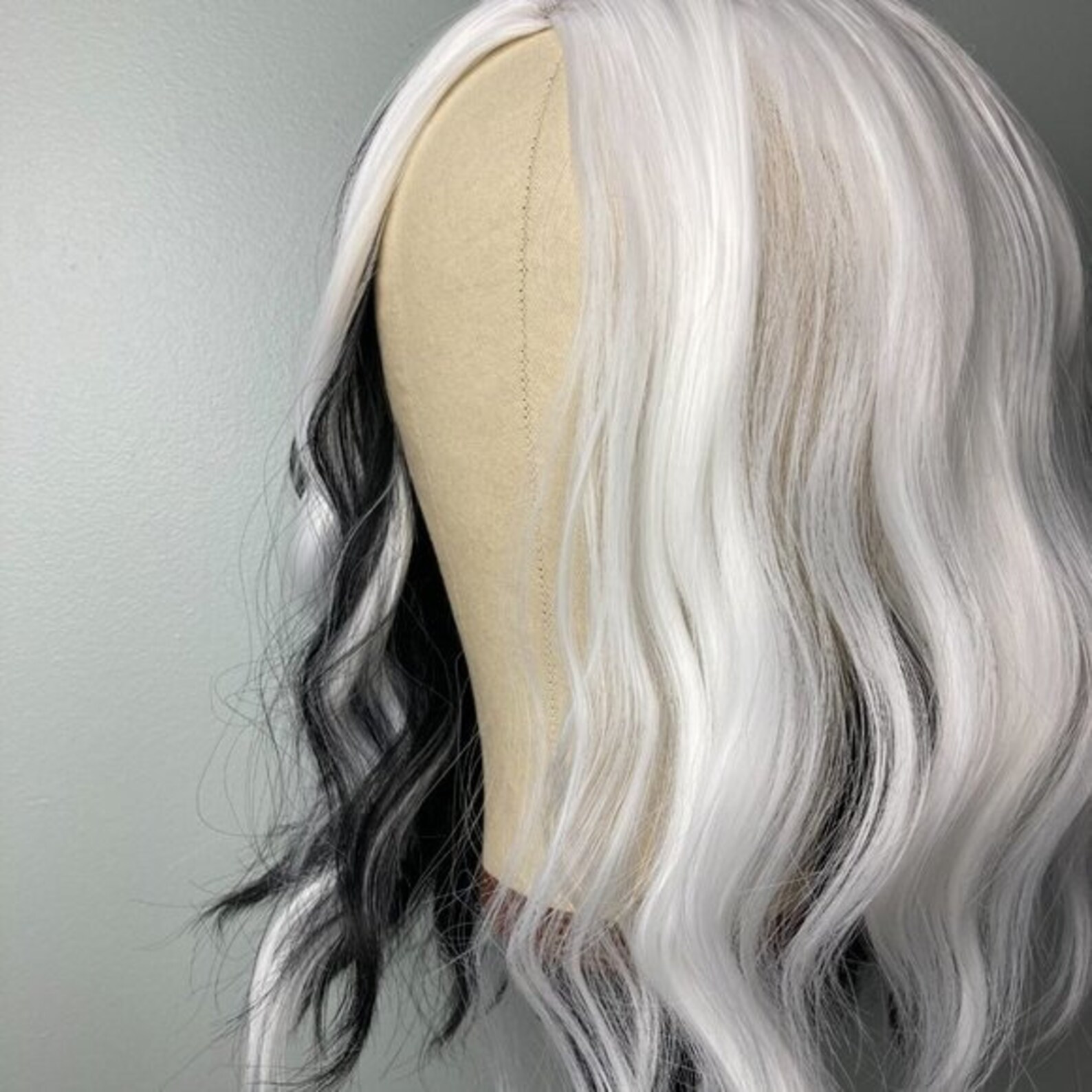 101 Dalmatian Cruella Inspired Split Dye Wig Chic, Edgy and Bold,split Dye Wigs ,short Bob Wig ...