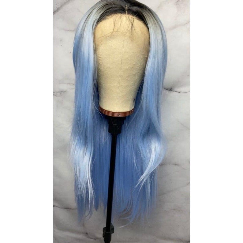 Blue and Black Lace Front Wig,lace Front Wig,cosplay Wig,costume Wig ...